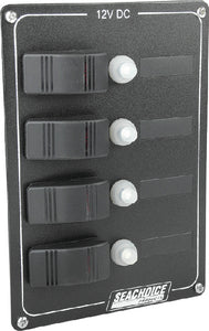 Seachoice 50-12491 Breaker 4 GANG Panel With Rocker Switches with one ...